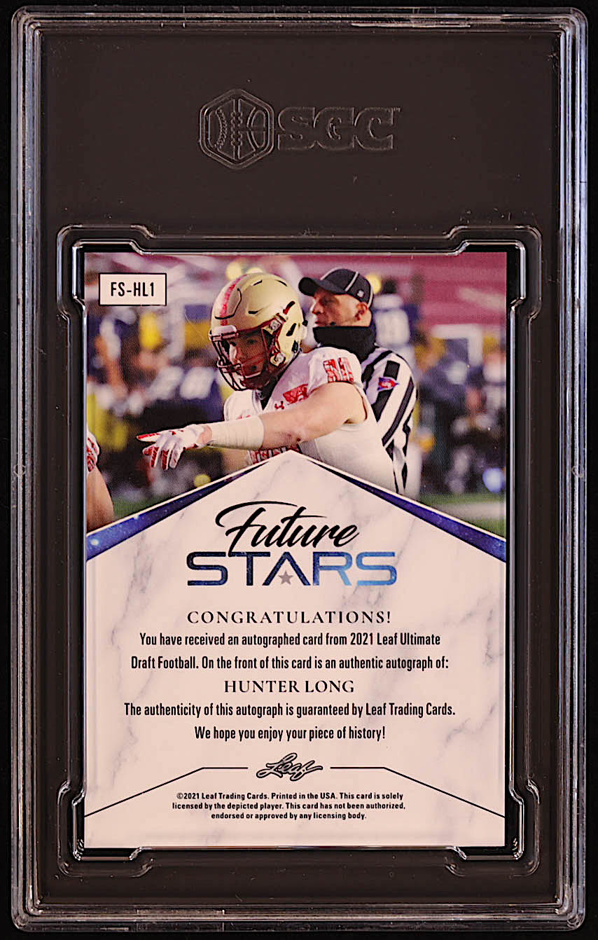 Hunter Long 2021 Leaf Ultimate Draft Future Stars Autographs Gold ...