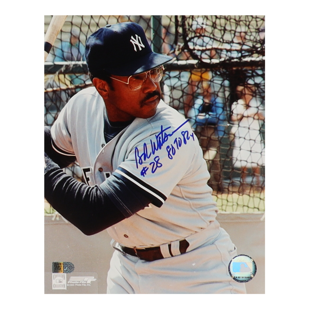 Bob Watson Signed Yankees 8x10 Photo Inscribed "80 To 82 Y" (AIV) | Pristine Auction