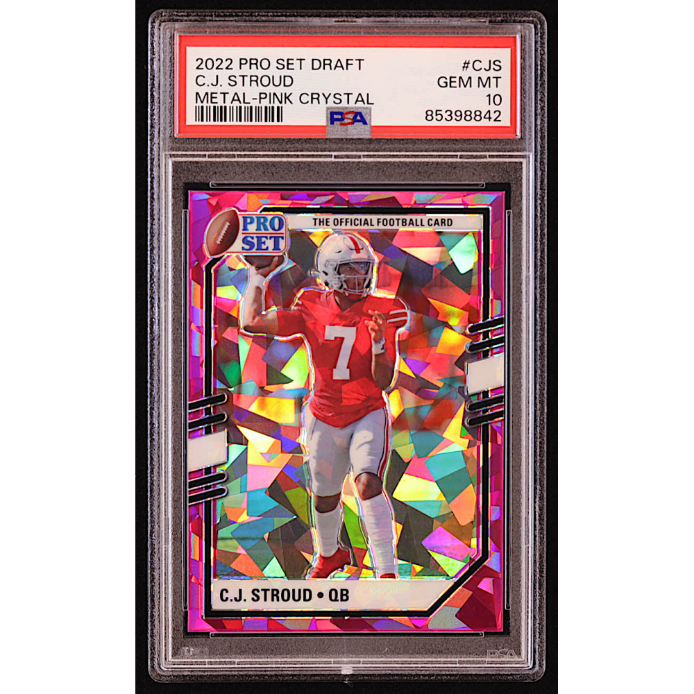 C.J. Stroud 2022 Leaf Pro Set Metal Draft Prospects Crystal Pink # ...
