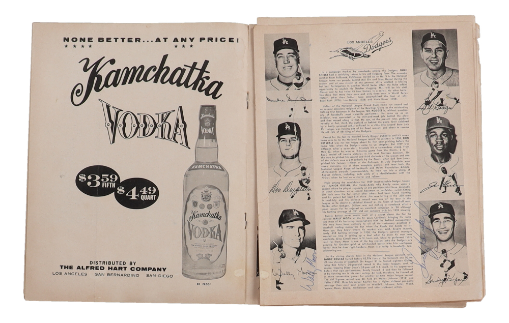 1959 World Series Dodgers vs. White Sox Souvenir Program Signed by (4 ...