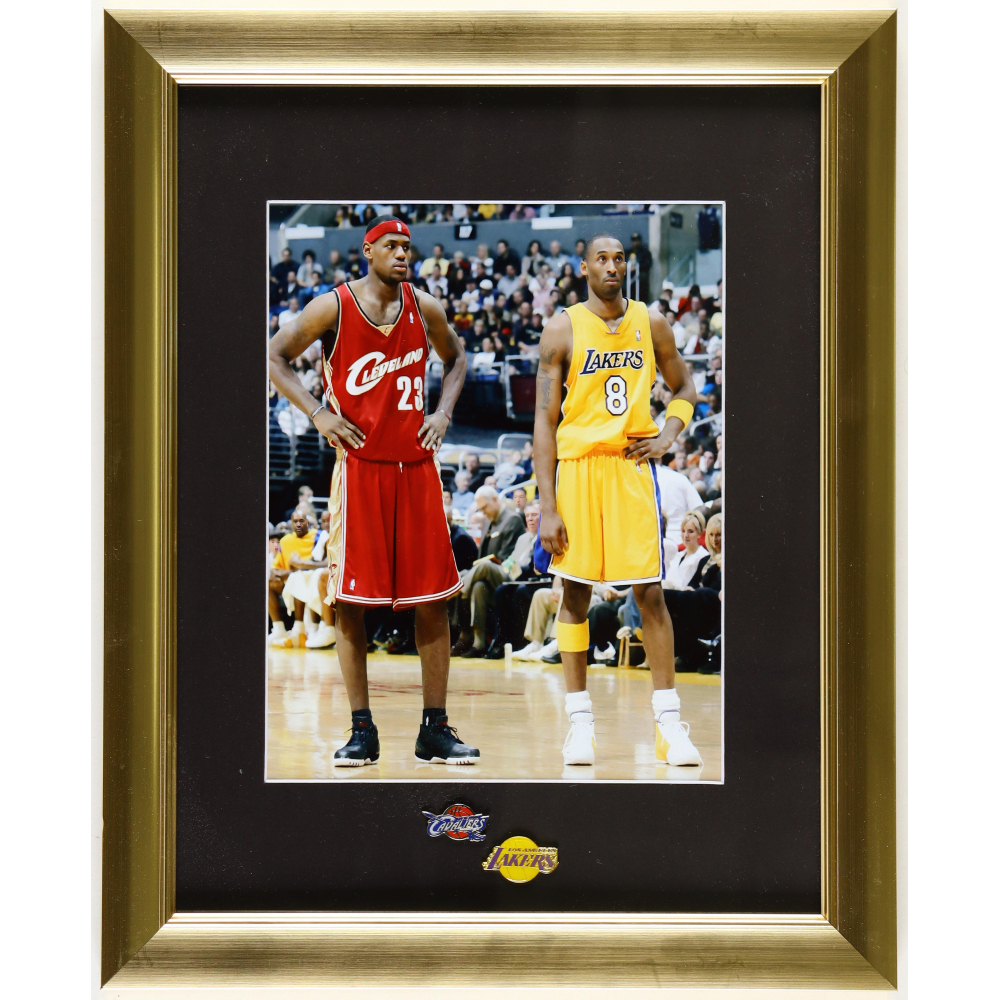 Kobe Bryant & LeBron James Custom Framed Photo Display with Official ...