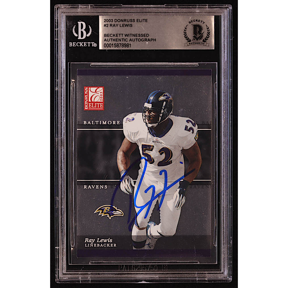Ray Lewis Signed 2003 Donruss Elite #2 (BGS) | Pristine Auction