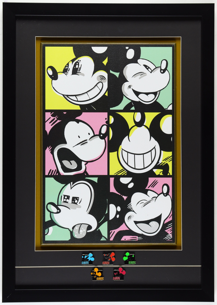 Walt Disney "Mickey Mouse Expressions" Custom Framed Wooden Picture ...