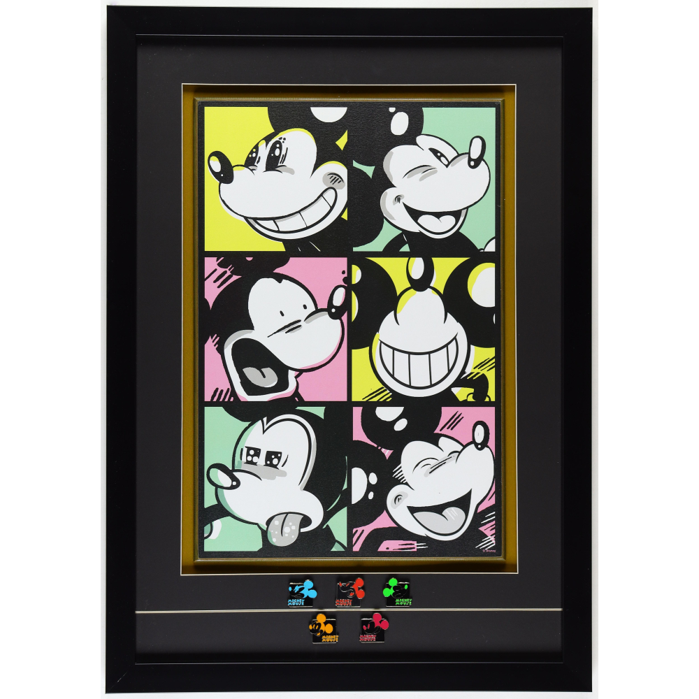 Walt Disney "Mickey Mouse Expressions" Custom Framed Wooden Picture ...