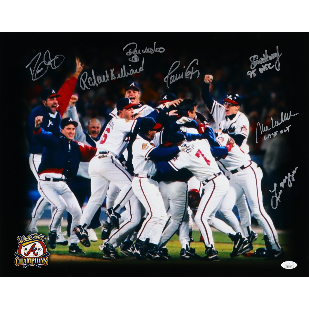"1995 Champions" Braves 16x20 Photo Signed by (7) with Dave Justice ...