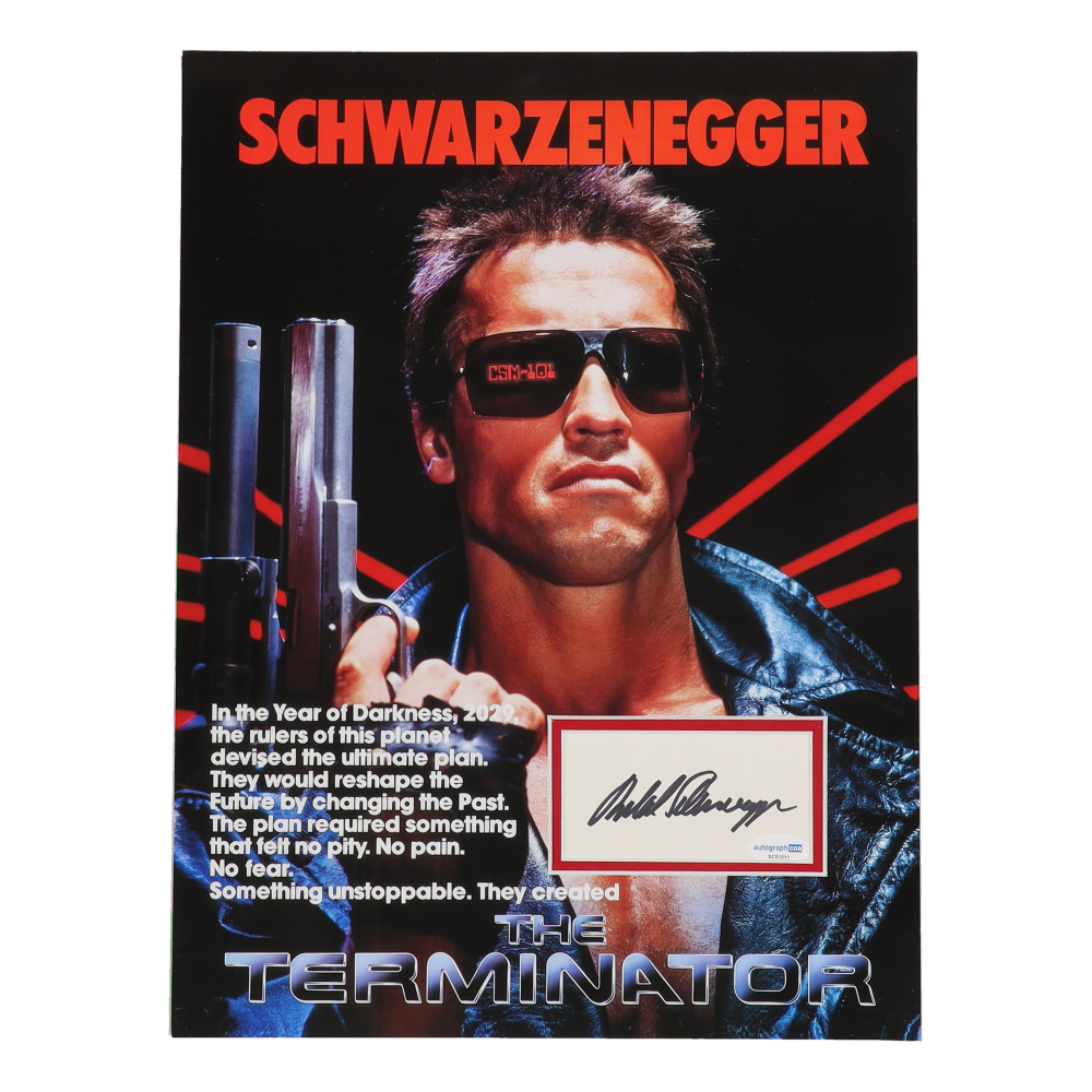Arnold Schwarzenegger Signed "The Terminator" 12x16 Custom Matted Cut ...