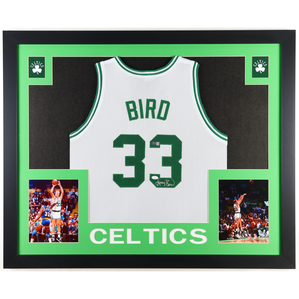 Larry Bird Signed Custom Framed Jersey Display (JSA) | Pristine Auction