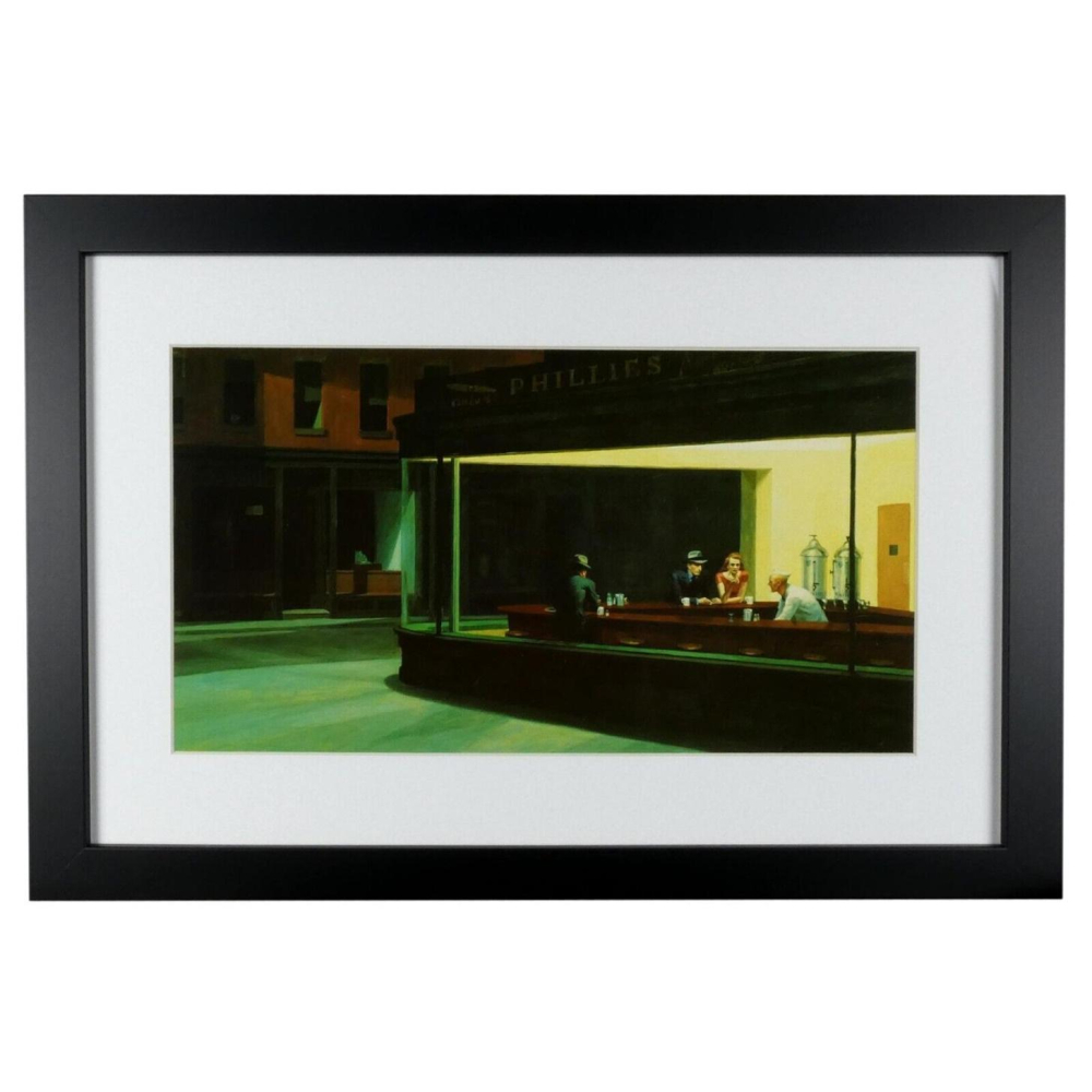 Edward Hopper "Nighthawks" Custom Framed Photo Display | Pristine Auction