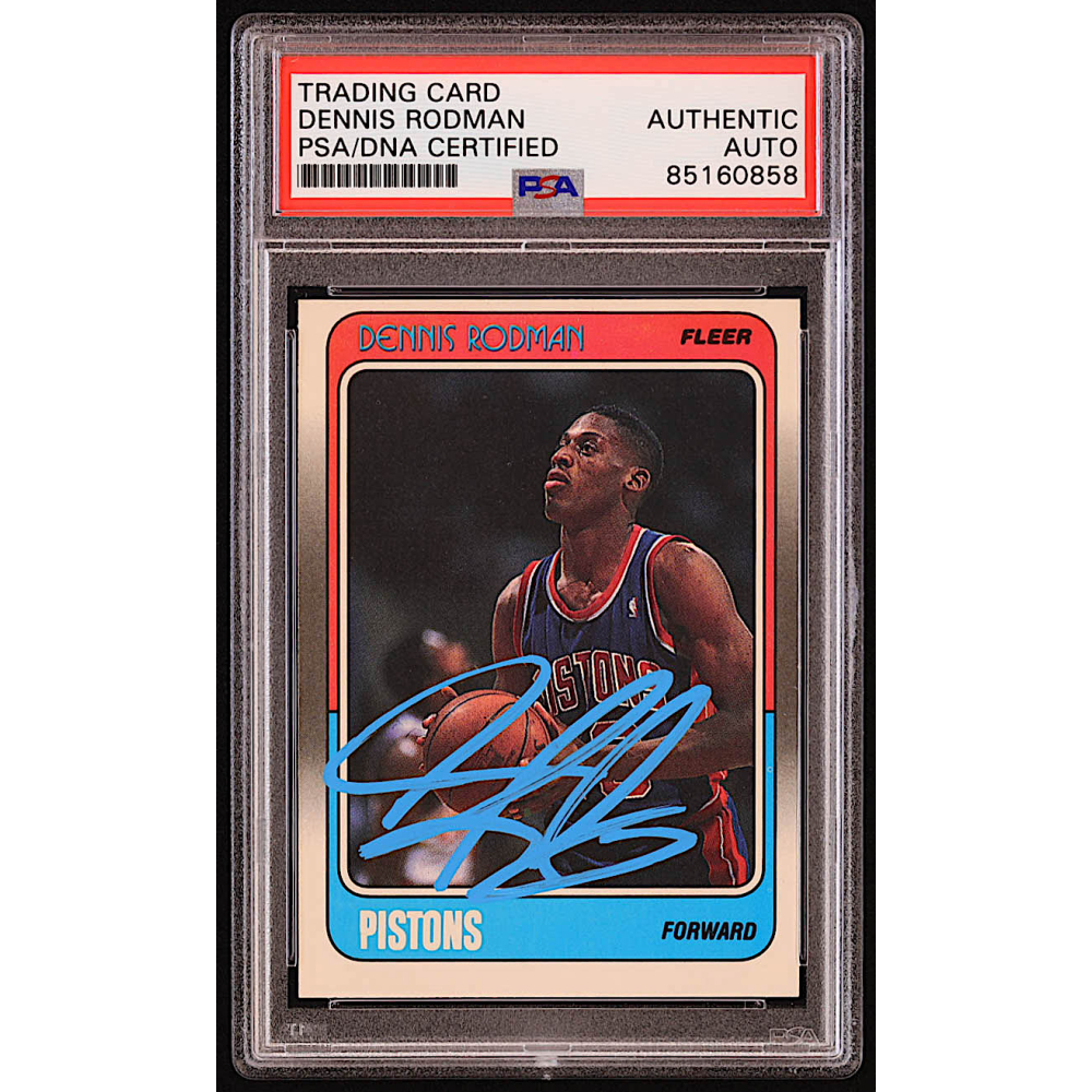 Dennis Rodman Signed 1988-89 Fleer #43 RC (PSA) | Pristine Auction