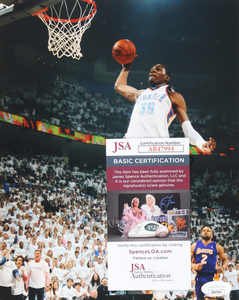 Kevin Durant Signed Thunder 8x10 Photo (JSA) | Pristine Auction