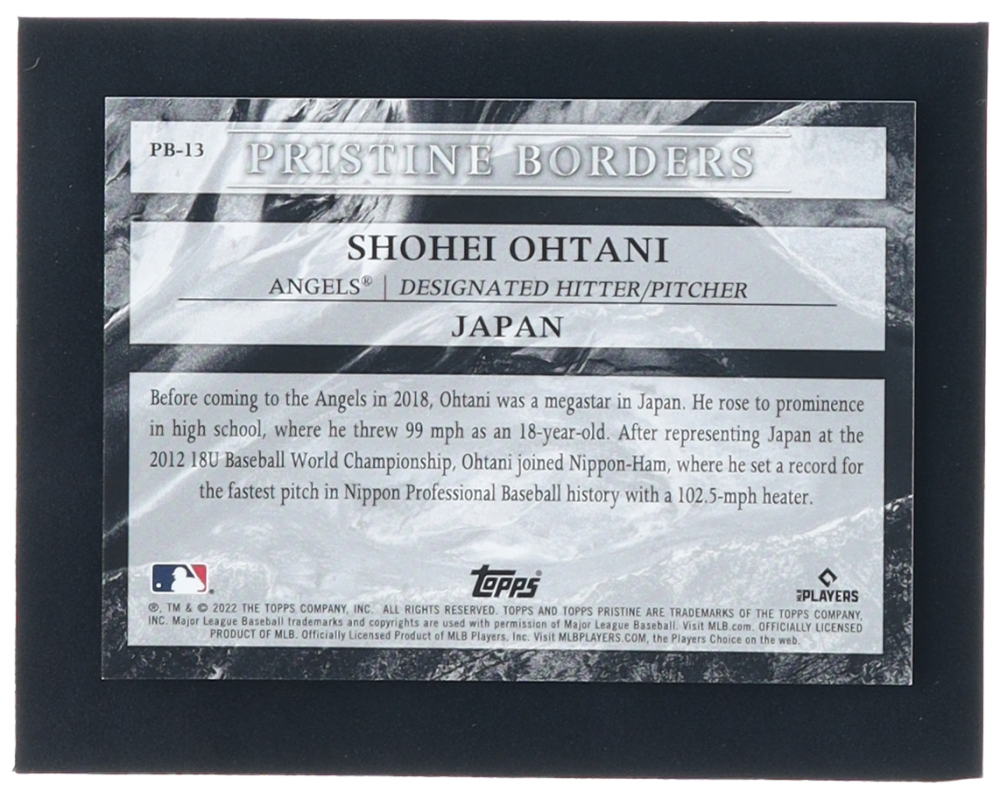 Shohei Ohtani 2022 Topps Pristine Pristine Borders #PB13 | Pristine Auction