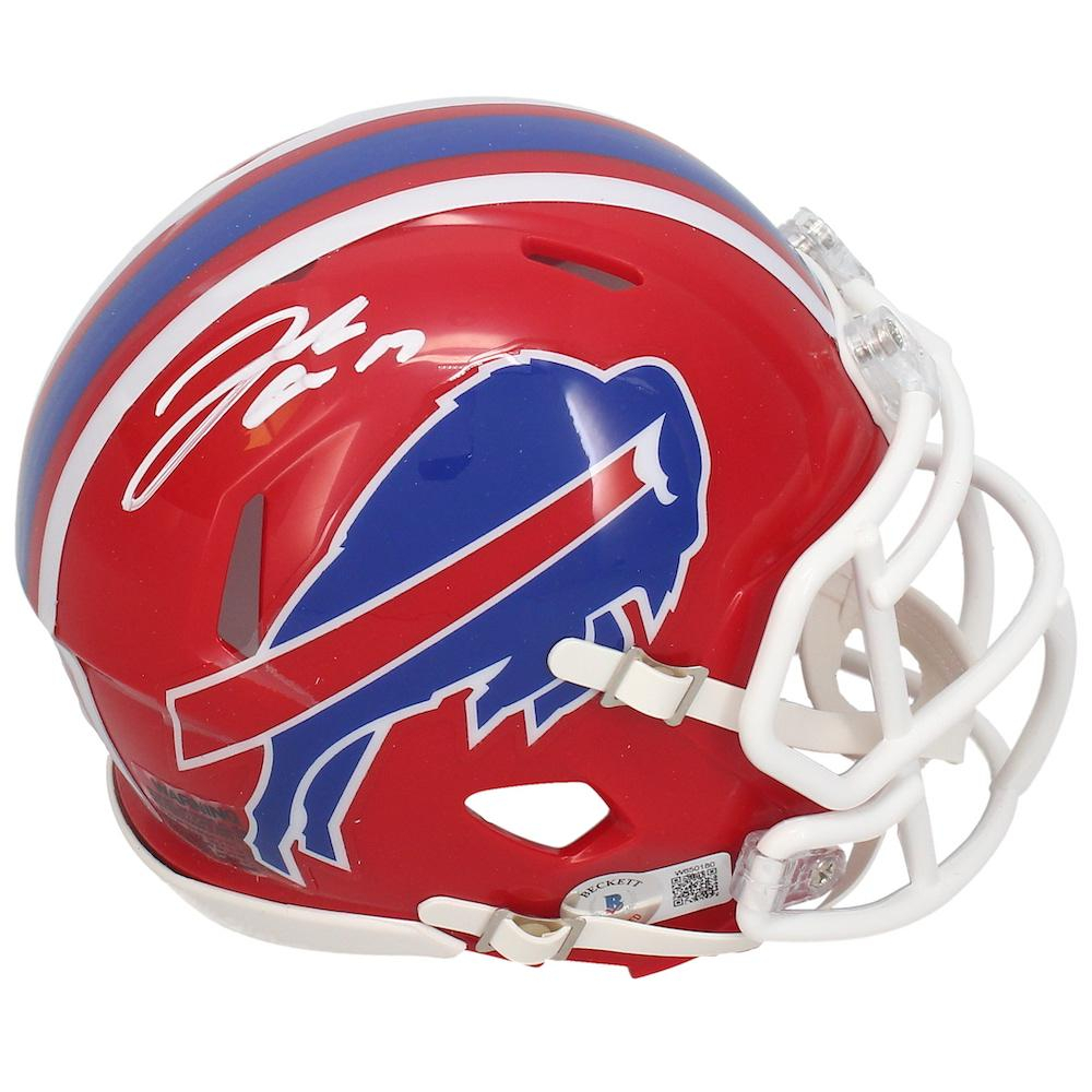 Josh Allen Signed Bills Throwback Speed Mini Helmet (Beckett ...