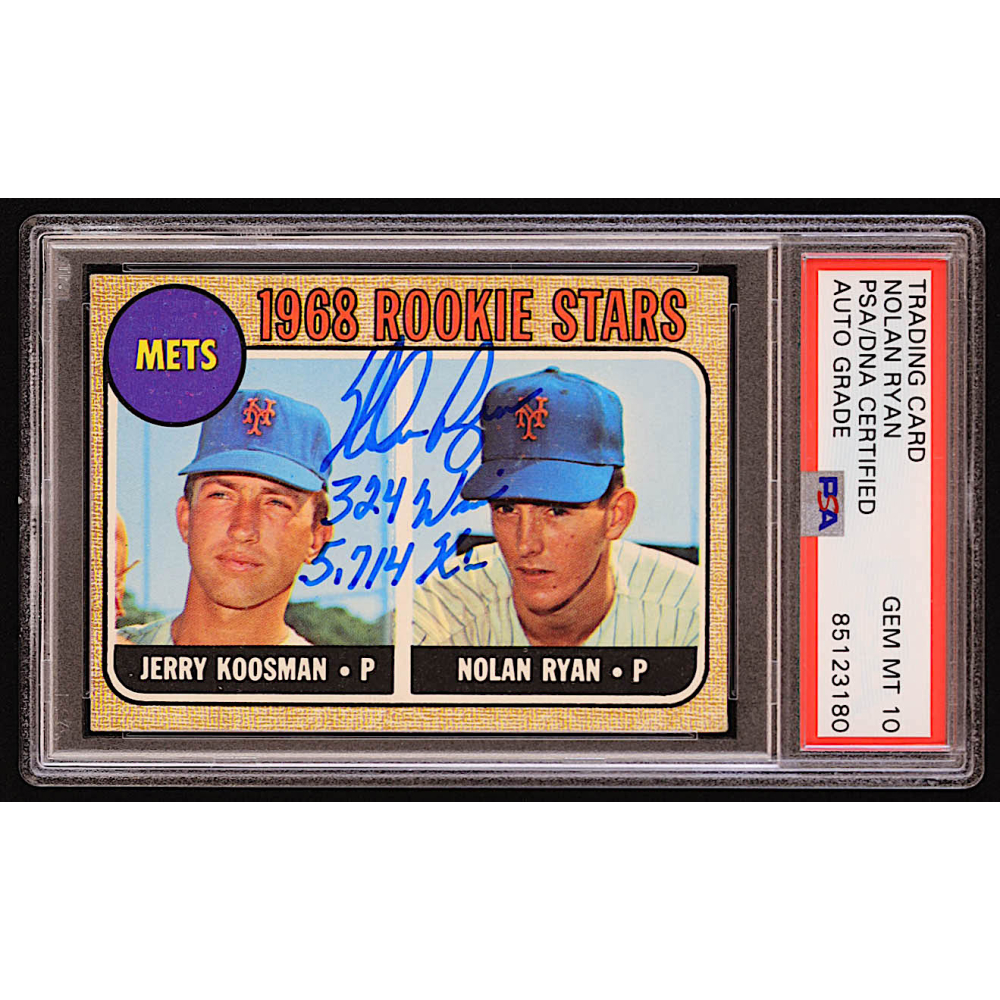 Nolan Ryan Signed 1968 Topps #177 Rookie Stars / Jerry Koosman / Nolan ...