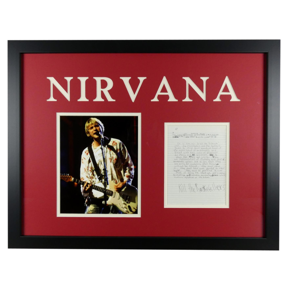 Kurt Cobain Nirvana Custom Framed Photo Display with "Rockefellers ...