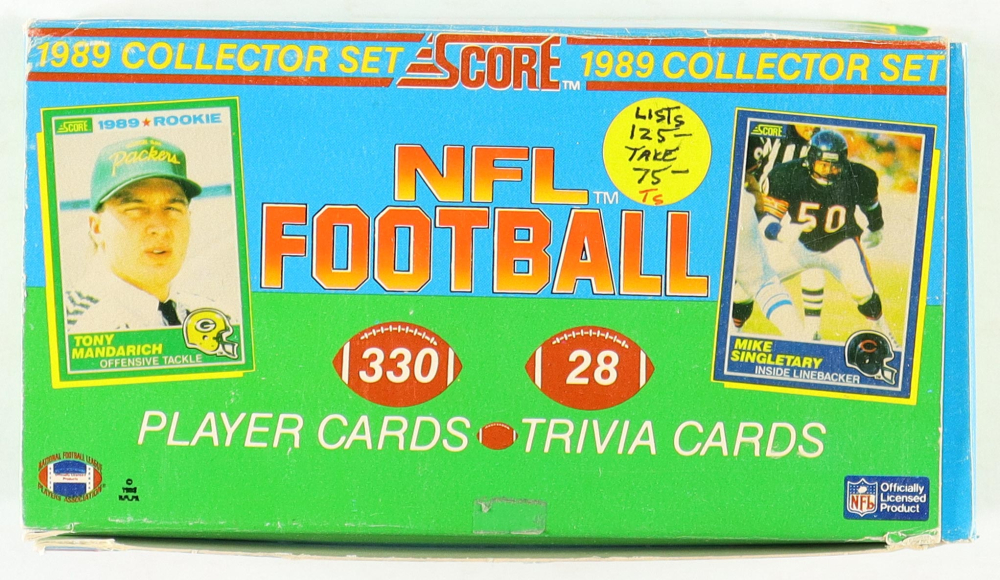 1989 Score Football Complete Set of (338) Cards with Barry Sanders #257 ...