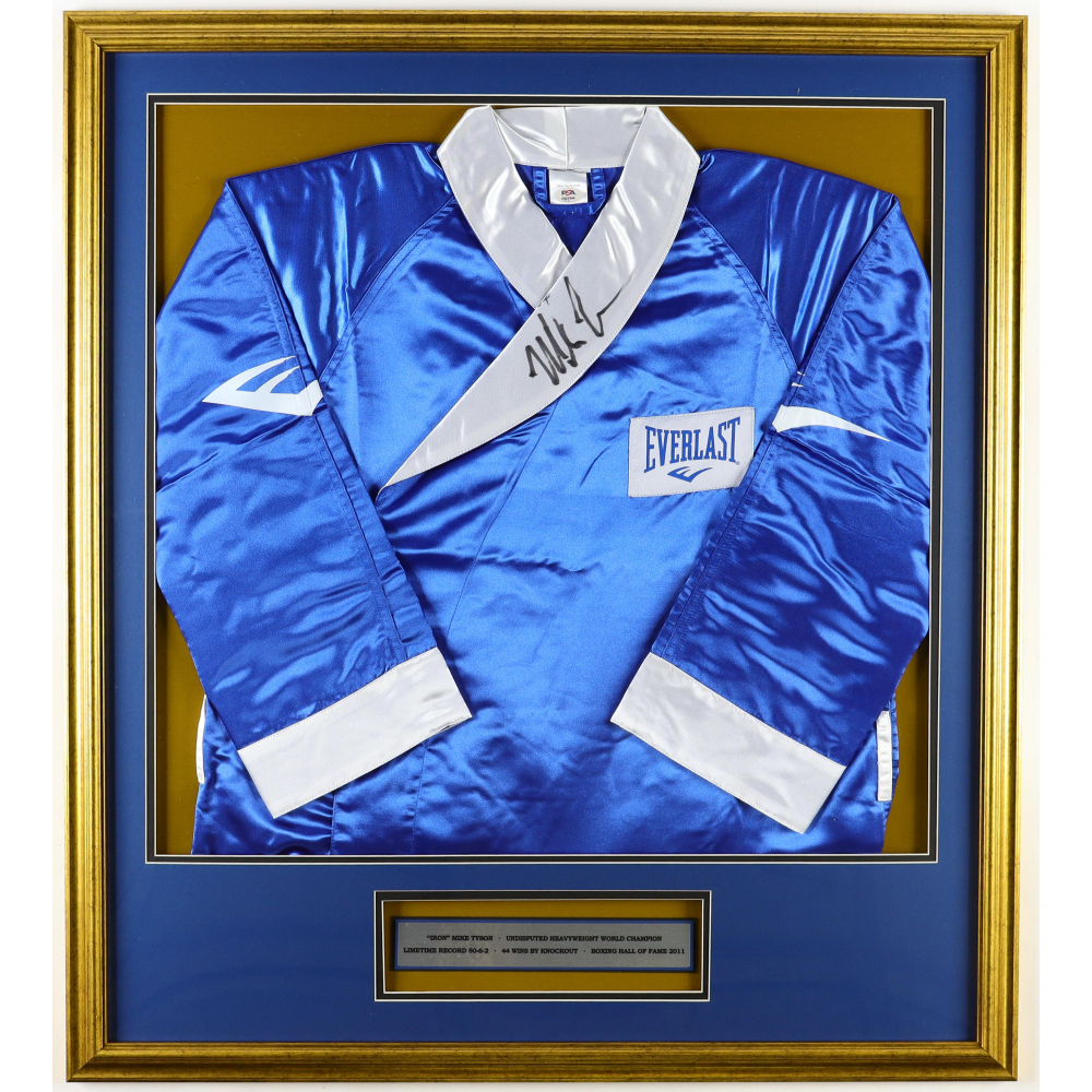 Mike Tyson Signed Custom Framed Everlast Professional Boxing Robe ...
