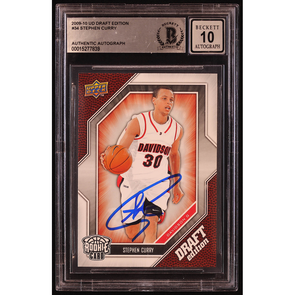 Stephen Curry Signed 2009-10 Upper Deck Draft Edition #34 SP RC (BGS ...