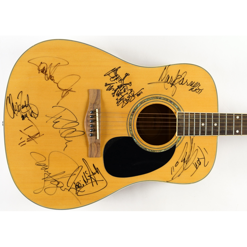 Music Legends Acoustic Guitar Signed by (9) with Slash, Phil Collen ...