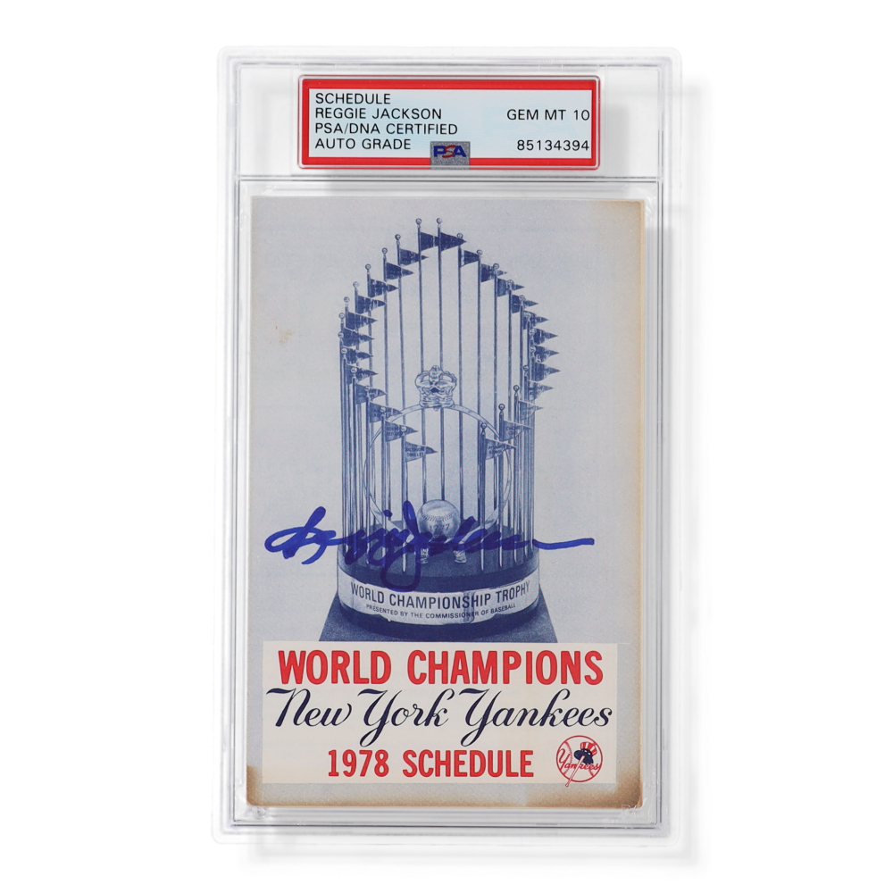 Reggie Jackson Signed 1978 Yankees Championship Season Schedule (PSA ...