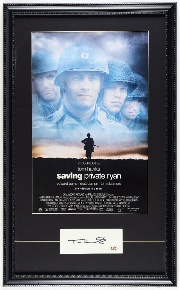 Tom Hanks Signed "Saving Private Ryan" Custom Framed Cut Display ...