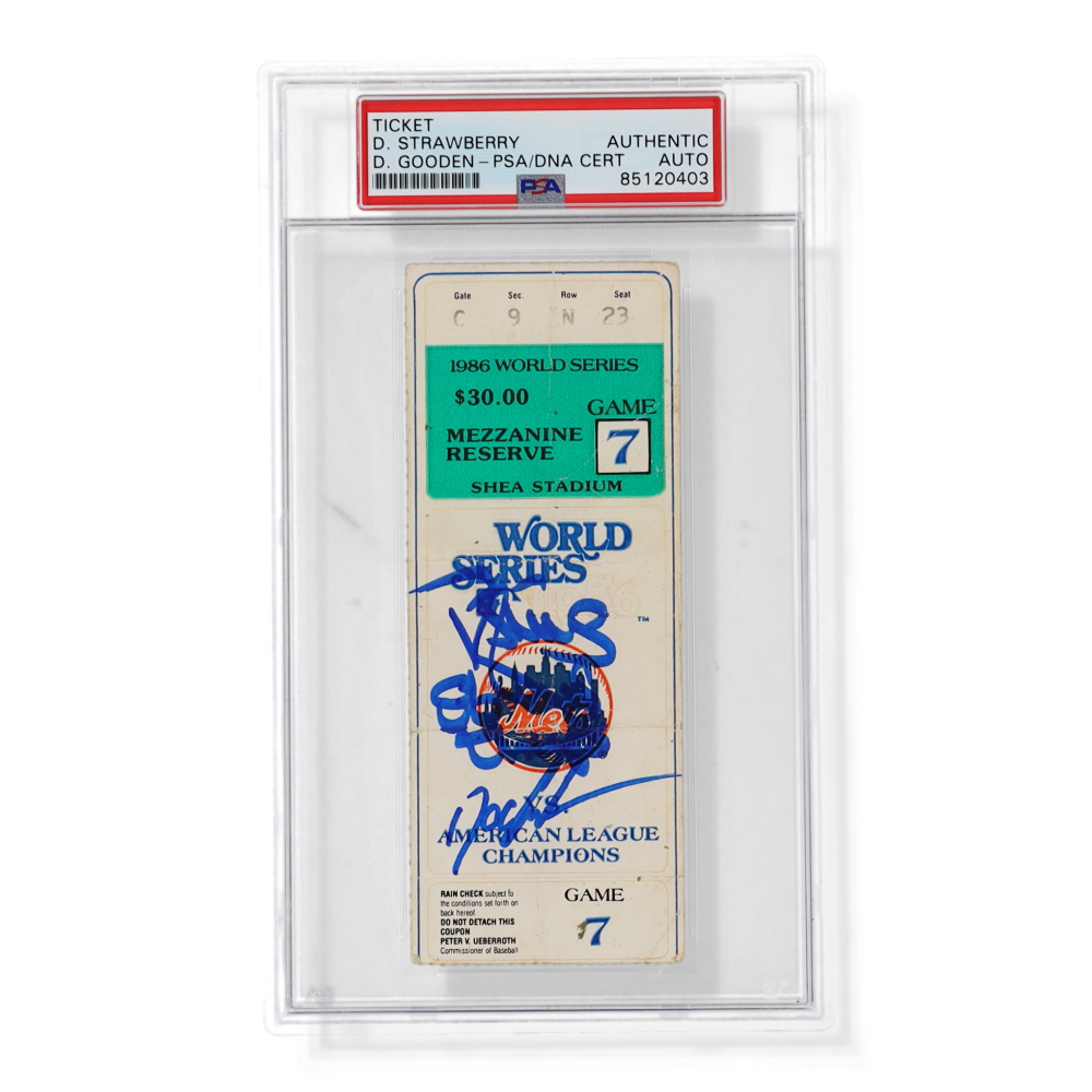 Darryl Strawberry & Dwight Gooden Signed 1986 World Series Game 7 ...