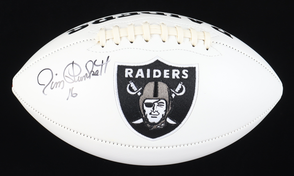 Jim Plunkett Signed Raiders Logo Football (Schwartz) | Pristine Auction
