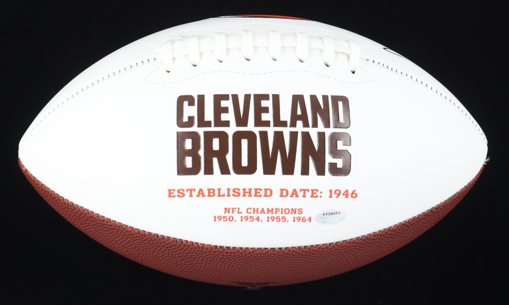 Joe Thomas Signed Browns Logo Football (Schwartz) | Pristine Auction