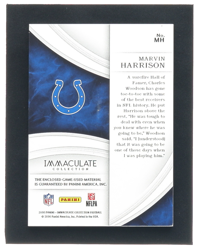 Marvin Harrison 2016 Immaculate Collection Immaculate Numbers ...
