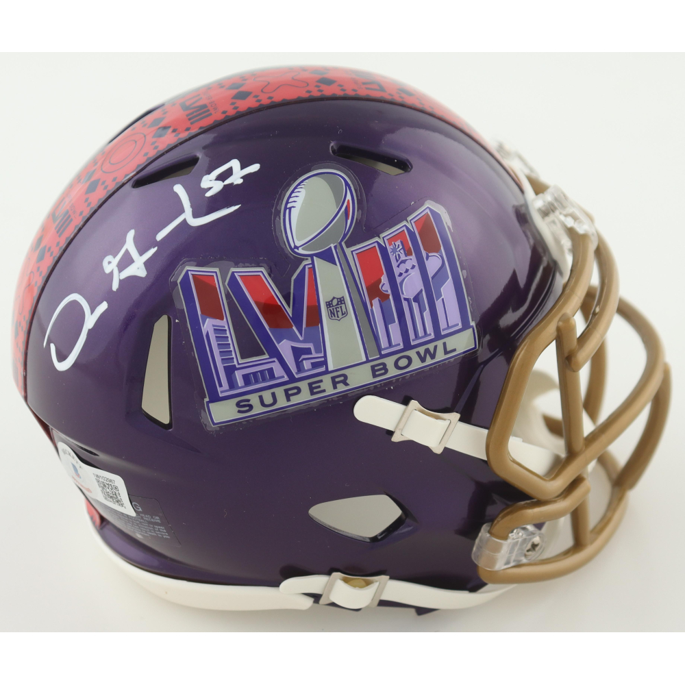 Dre Greenlaw Signed Super Bowl LVIII Logo Speed Mini Helmet (Beckett ...