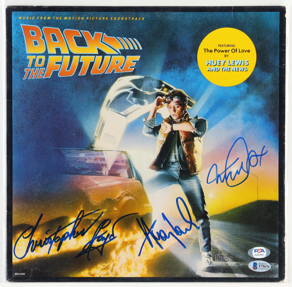 Michael J. Fox, Christopher Lloyd & Huey Lewis Signed "Back To The ...