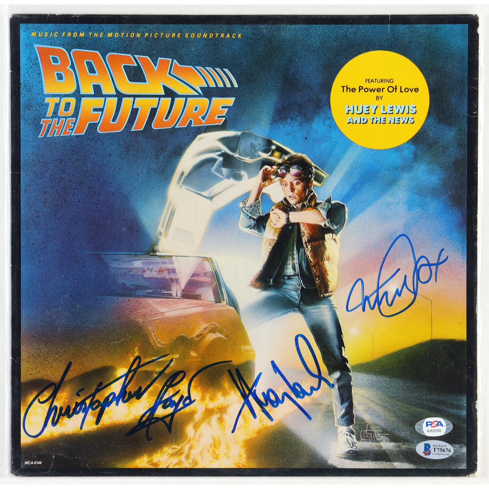 Michael J. Fox, Christopher Lloyd & Huey Lewis Signed "Back To The ...