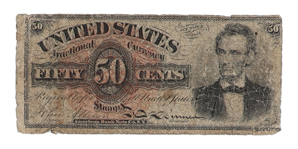 1863 United States Fractional Currency 50¢ Fifty Cents Bank Note ...