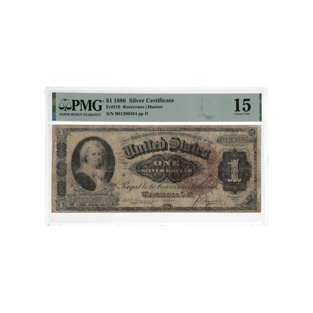 1886 United States $1 One Dollar Silver Certificate Bank Note (PMG 15 ...