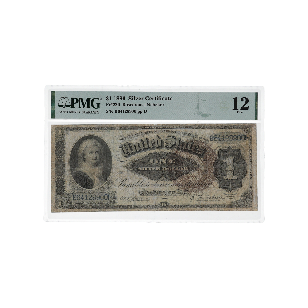 1886 United States $1 One Dollar Silver Certificate Bank Note (PMG 15 ...