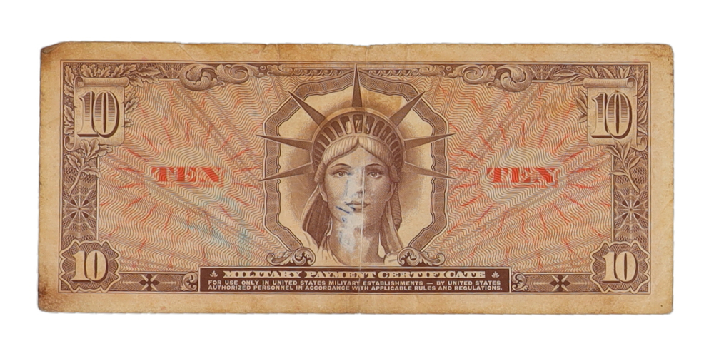 United States $10 Ten Dollar Military Payment Certificate | Pristine ...