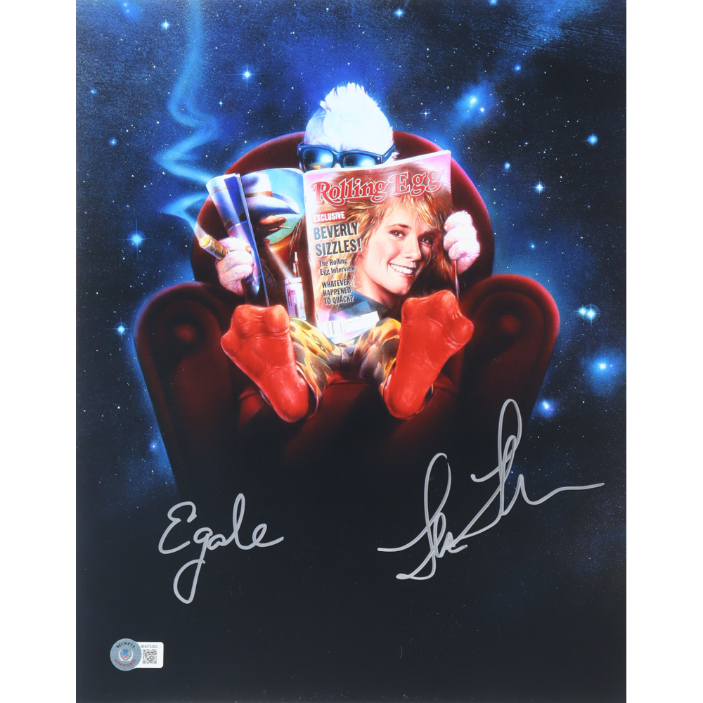 Ed Gale & Lea Thompson Signed "Howard the Duck" 11x14 Photo (Beckett ...