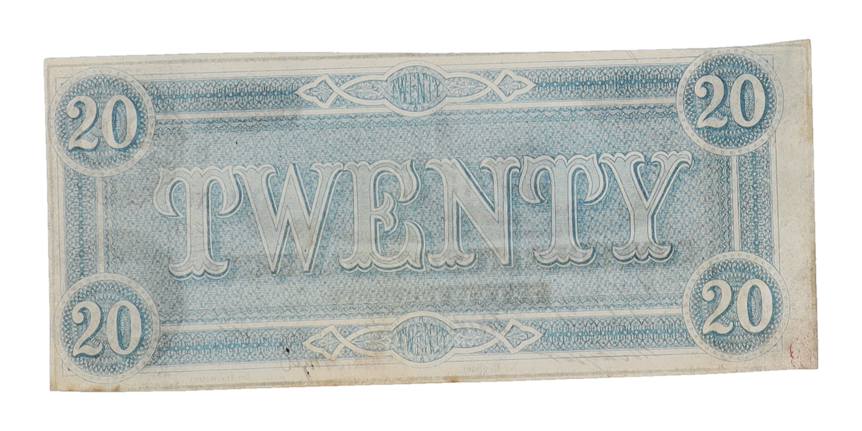 1864 Confederate States of America $20 Twenty Dollar Bank Note ...