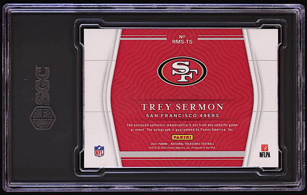 Trey Sermon 2021 Panini National Treasures Rookie Material Signatures ...