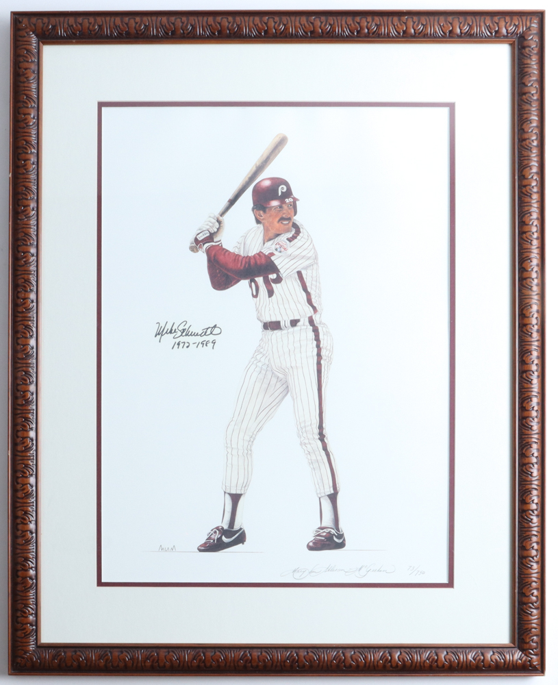 Mike Schmidt Signed LE Phillies Custom Framed Art Print Display ...