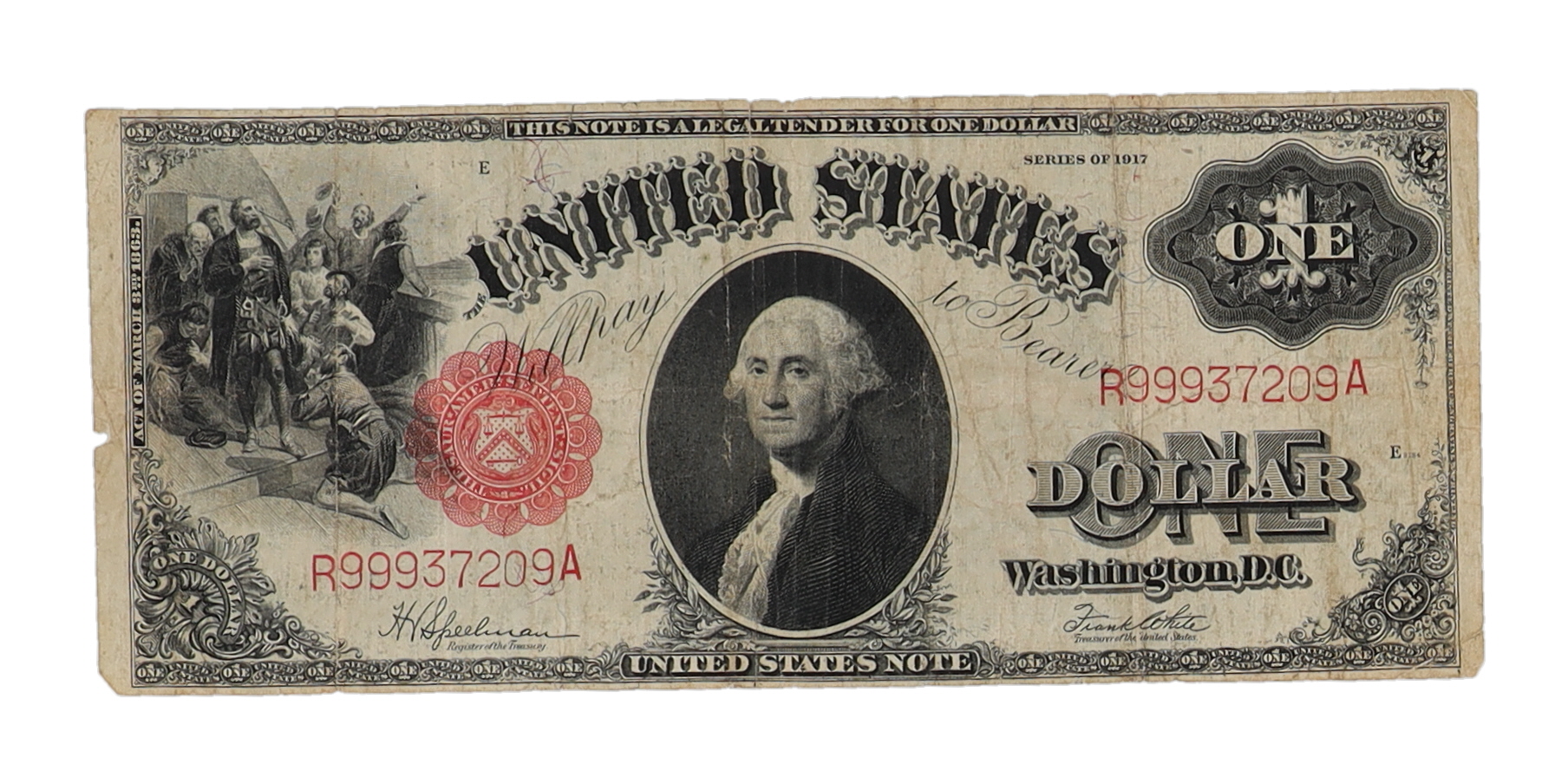 1917 United States Legal Tender $1 One Dollar Bank Note | Pristine Auction