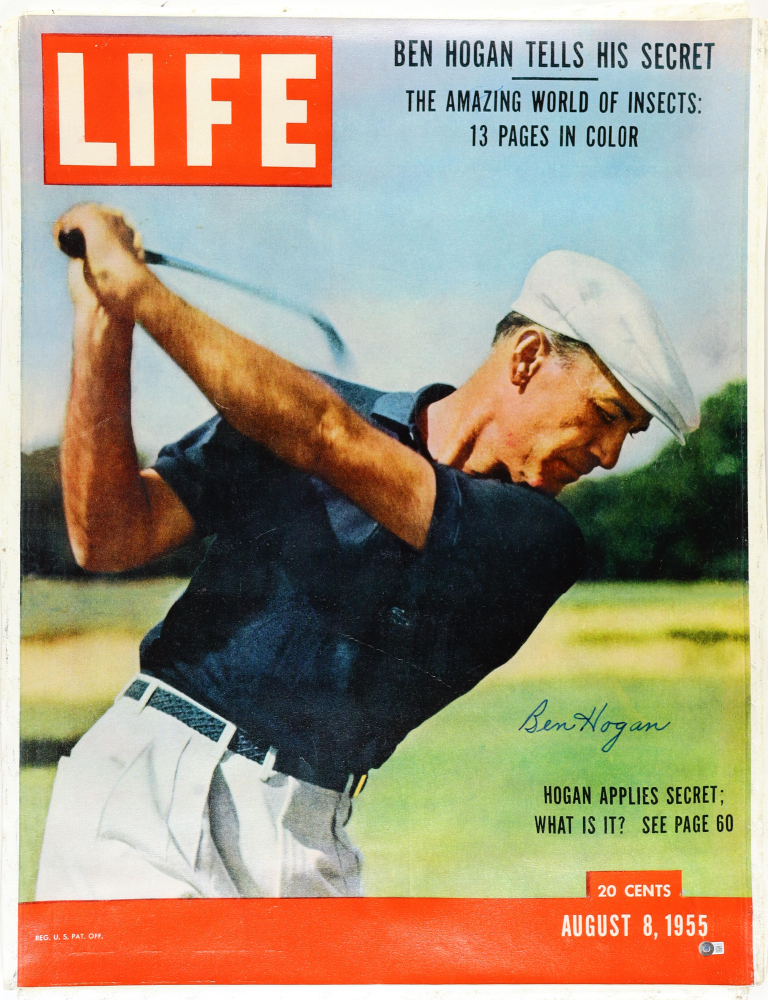 Ben Hogan Signed 1955 "Life Magazine" Cover Photo on Rolled Canvas ...