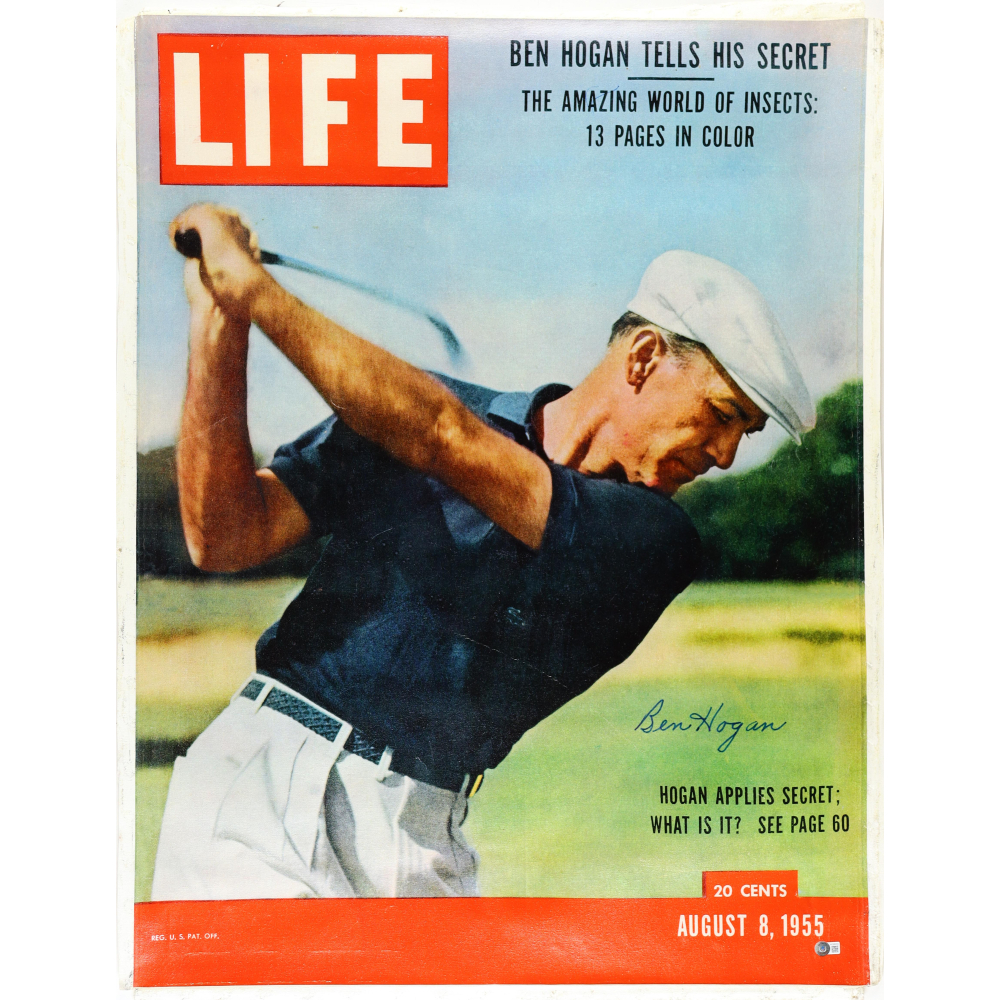 Ben Hogan Signed 1955 "Life Magazine" Cover Photo on Rolled Canvas ...