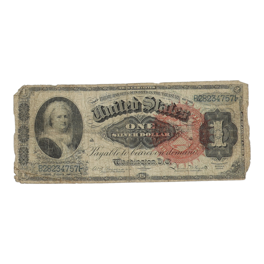 1886 United States Silver Certificate $1 One Dollar Bank Note ...