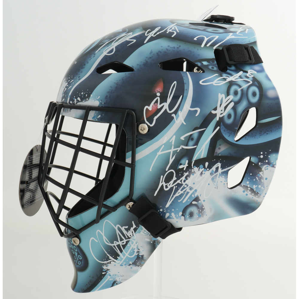 2021-22 Kraken Full-Size Franklin Goalie Mask Team-Signed By (15) With ...