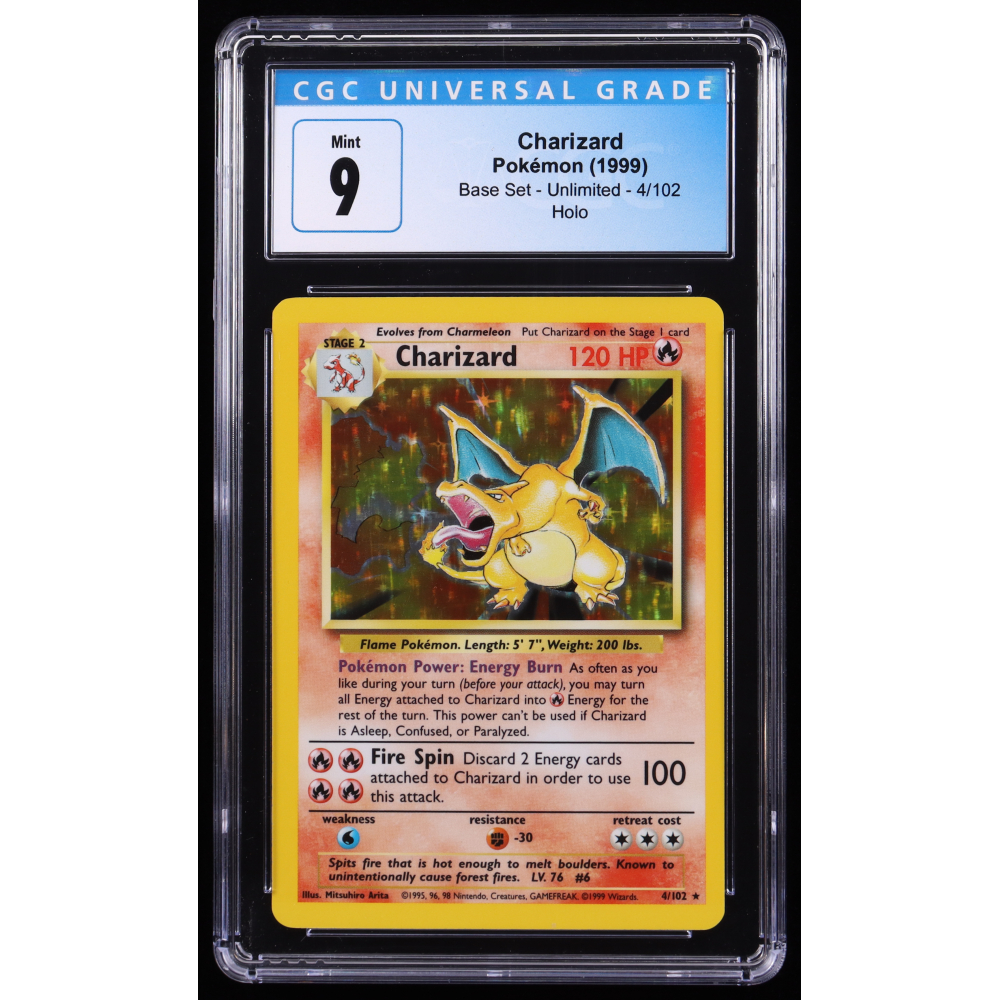 Charizard 1999 Pokemon Base Unlimited #4 Holo (CGC 9) | Pristine Auction