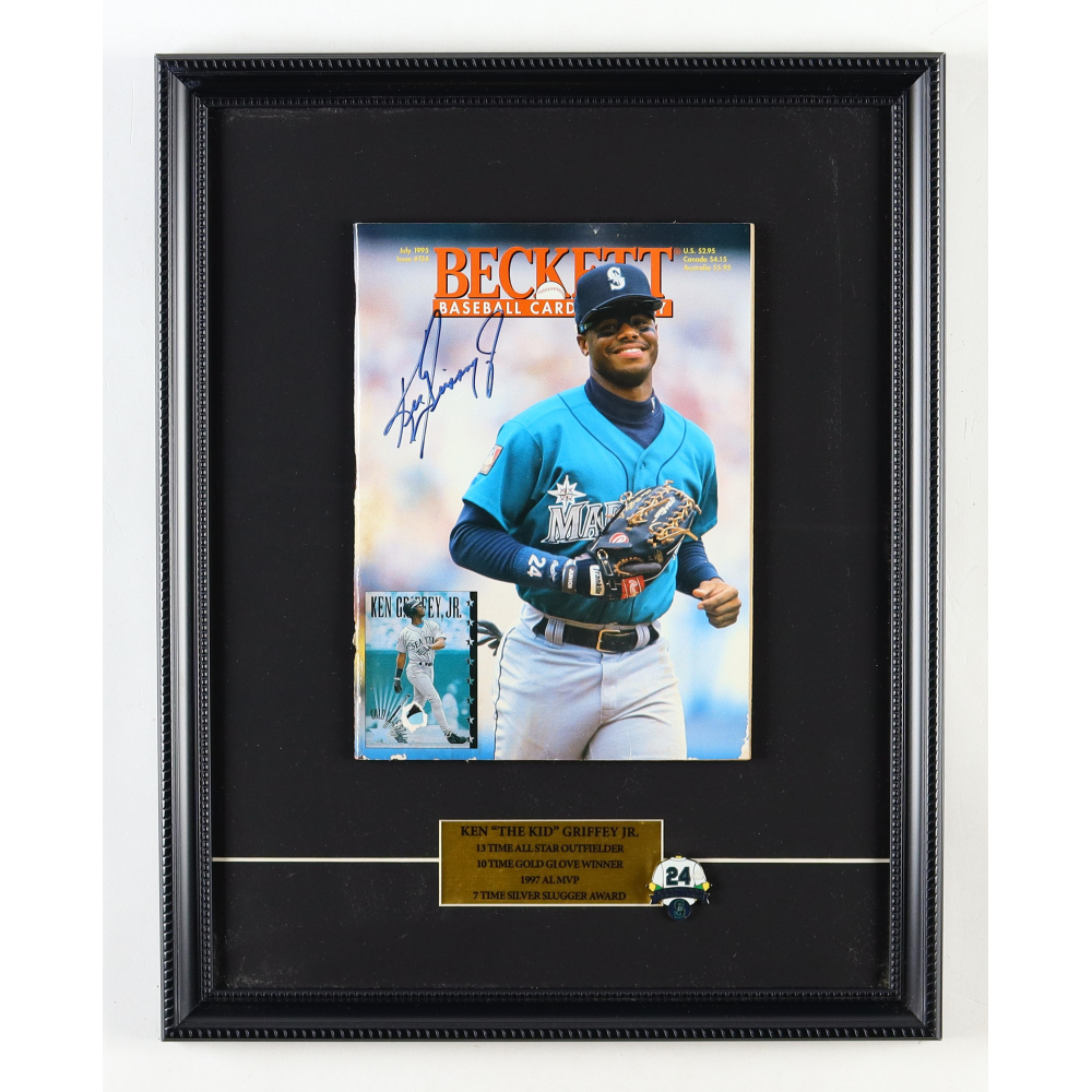 Ken Griffey Jr. Signed 1995 "Beckett" Magazine Custom Framed Display ...