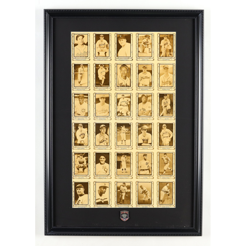 1980 Cramer Vintage Uncut Hall of Fame Card Sheet Custom Framed Display ...