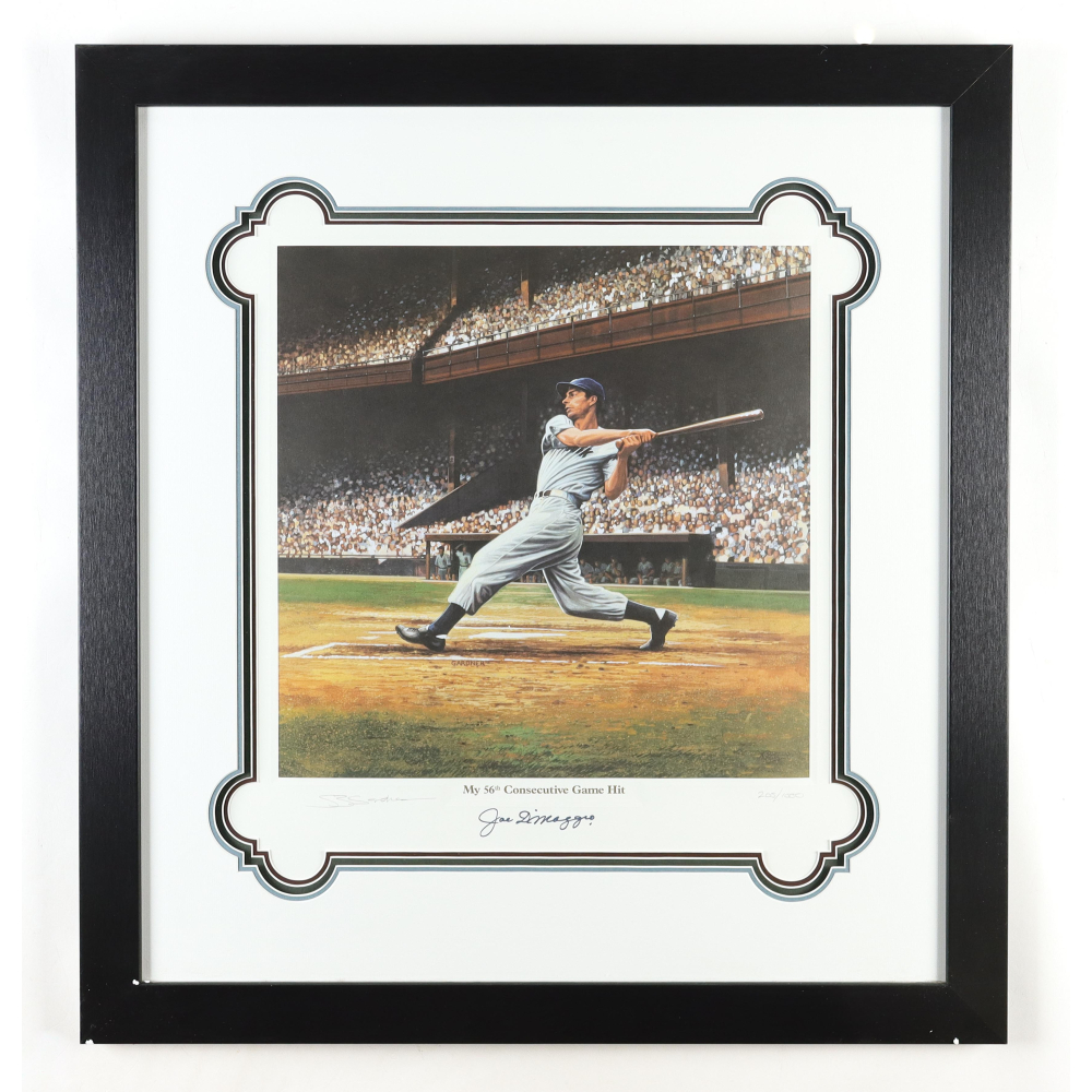 Joe DiMaggio Signed LE Yankees Custom Framed Lithograph Display ...