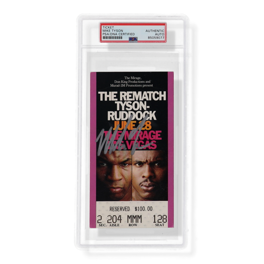 Mike Tyson Signed 1991 "Tyson-Ruddock: The Rematch" VIP Boxing Ticket ...