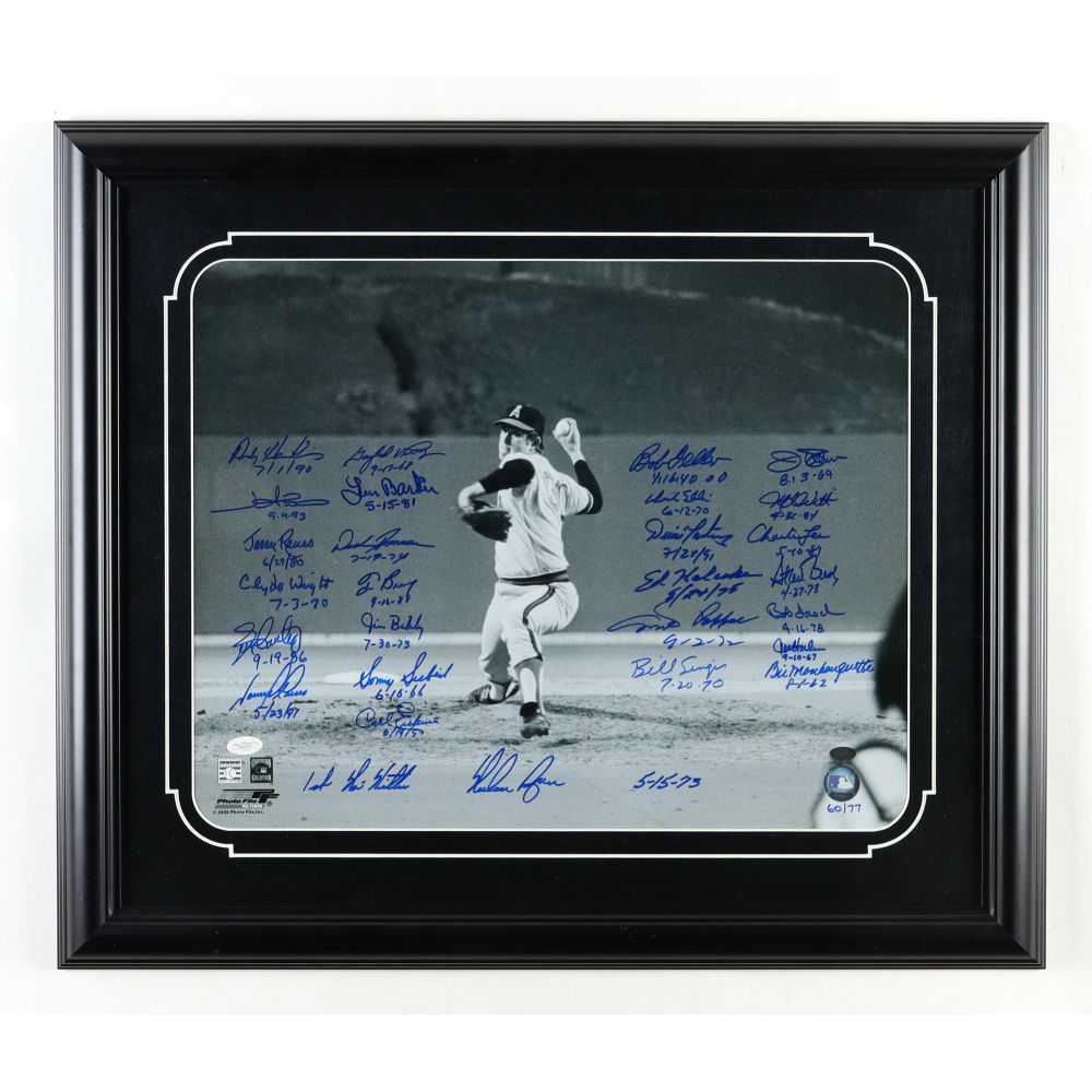 "No Hit Pitchers" Custom Framed Photo Display Multi-Signed By (27) With ...
